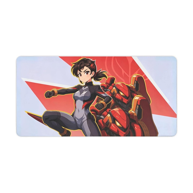 Anime Mecha Pilot Girl Gaming Mousepad – Sci-fi Action Desk Mat - Etsy