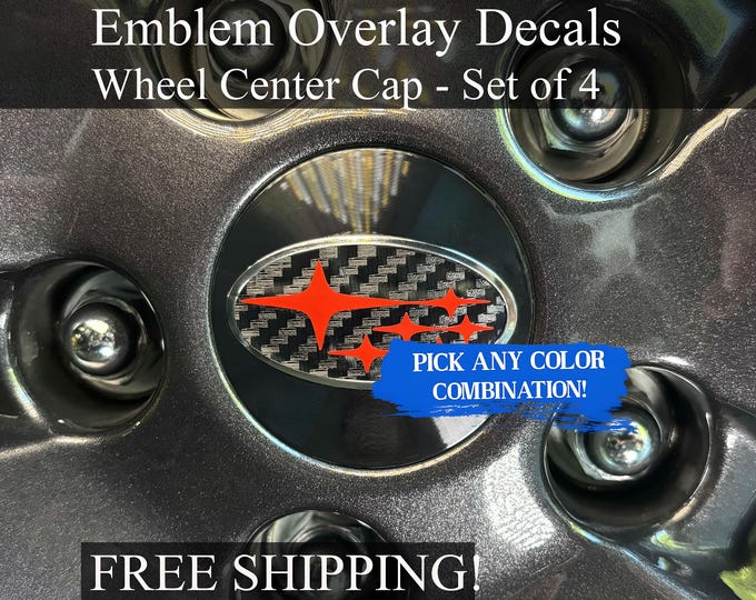 Wheel Center Cap Overlay Decals - Set of 4! - Precision Cut - Any Color ...