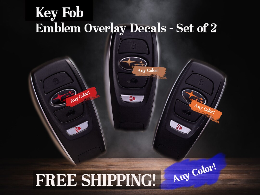 Set of 2 Key Fob Emblem Overlay Decals Precision Cut Any Colors ...