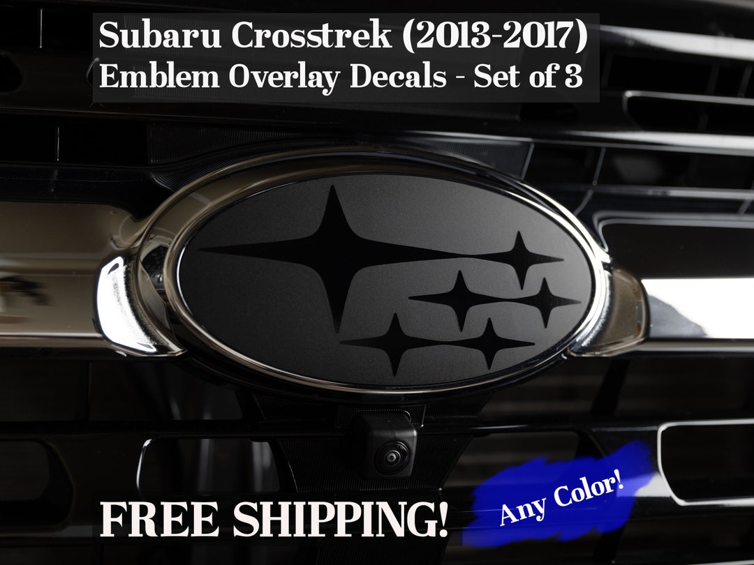 2013-2017 Subaru Crosstrek Emblem Overlay Decals Set of 3 Front Grill ...