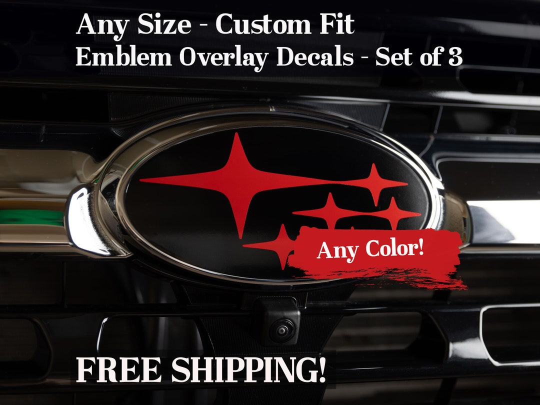 ANY Size Emblem Overlay Decals - Set of 3! CUSTOM SIZE - Front, Rear ...