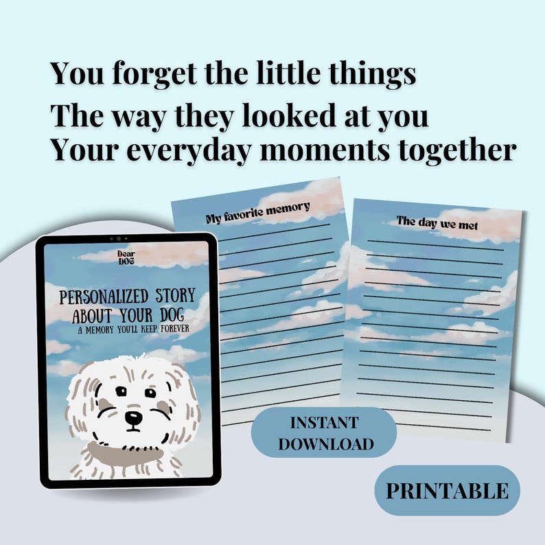 Personalized Dog Story, Pet Memorial Keepsake (digital File) - Etsy