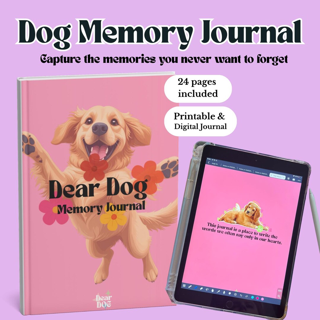 Dog Memory Journal, Printable Pet Keepsake (digital Download) - Etsy