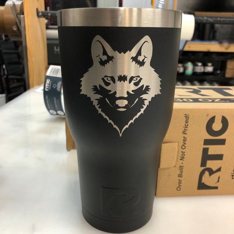 Wolf on a 30 Oz RTIC Tumbler. Stainless Steel Coffee Mug - Etsy