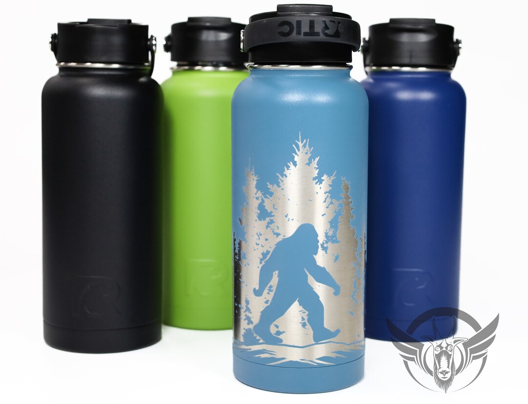 32oz - Laser Engraved Sasquatch in Trees Graphics on a RTIC Bottle With ...