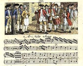 Music Song Sheet Original George II Circa 1759, Antique Music Song ...