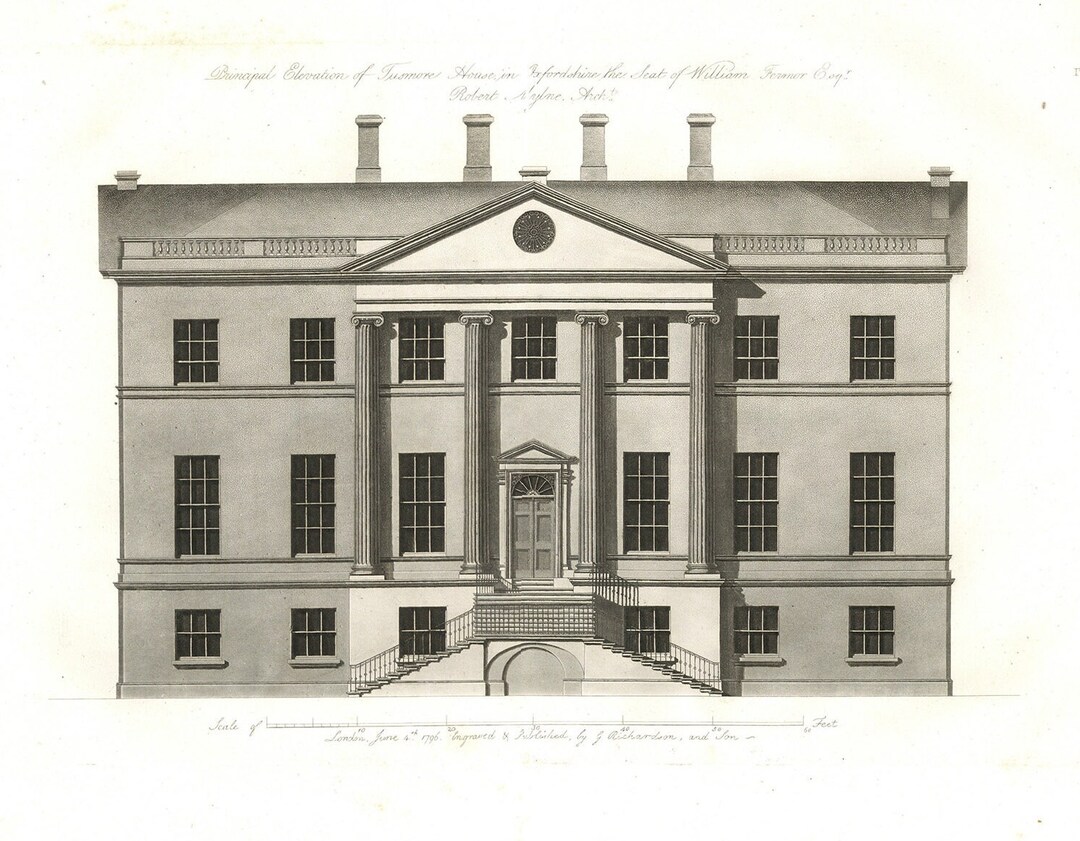 Tusmore House in Oxfordshire Original 1796 Architectural Antique ...