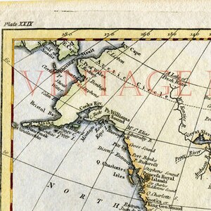 Map of North America. Antique Map Circa 1787. Retirement Gift for Man ...