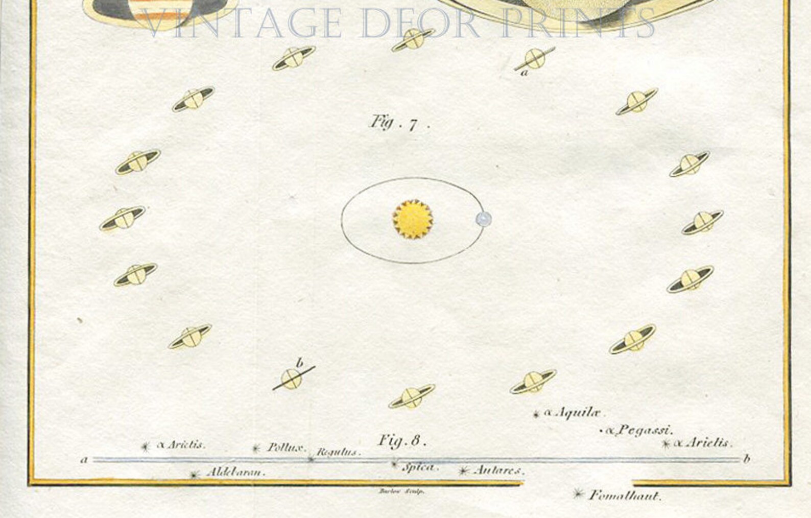 Print of Saturn and Jupiter, Astronomy Antique 1802 Print, Scientific ...