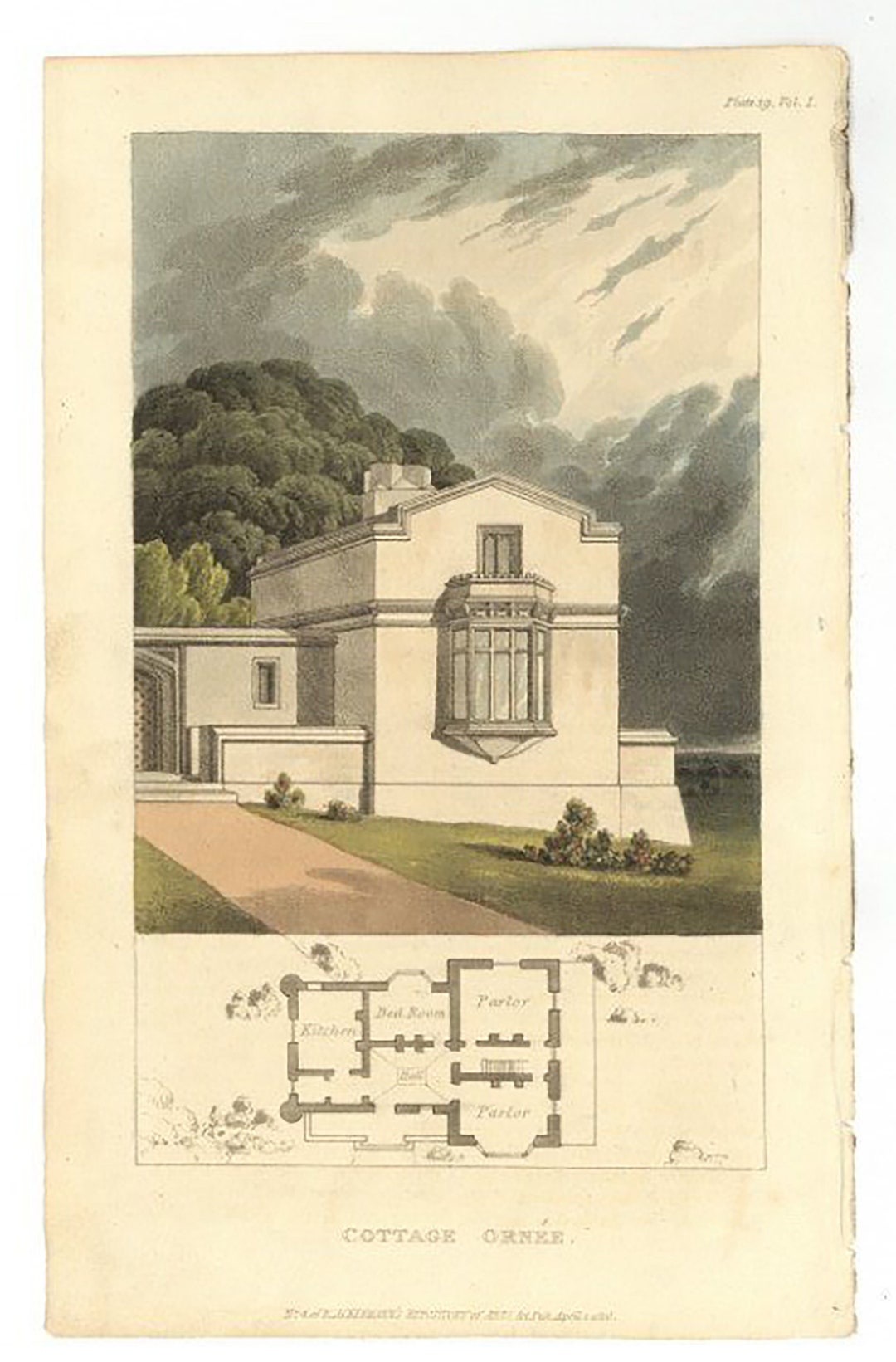 Garden Architecture Print. Cottage Ornée by John Papworth, Architect ...