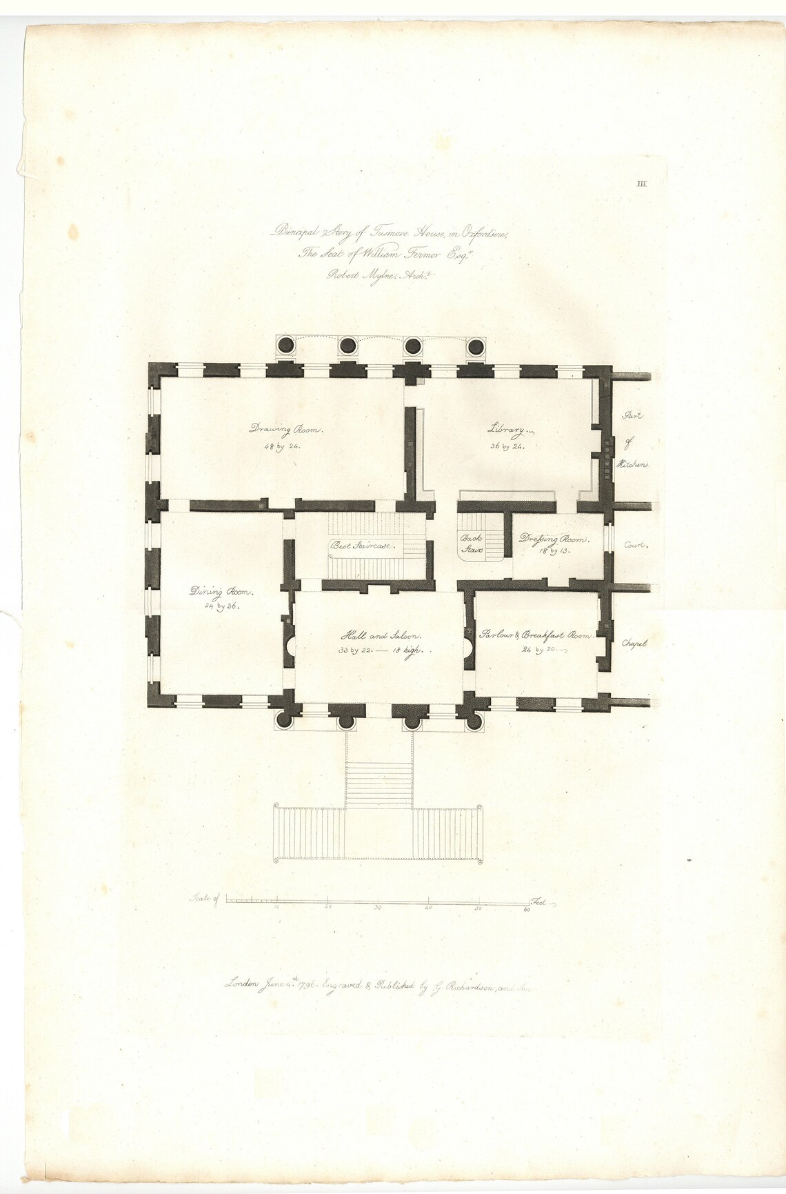 Tusmore House in Oxfordshire Original 1796 Architectural Antique ...