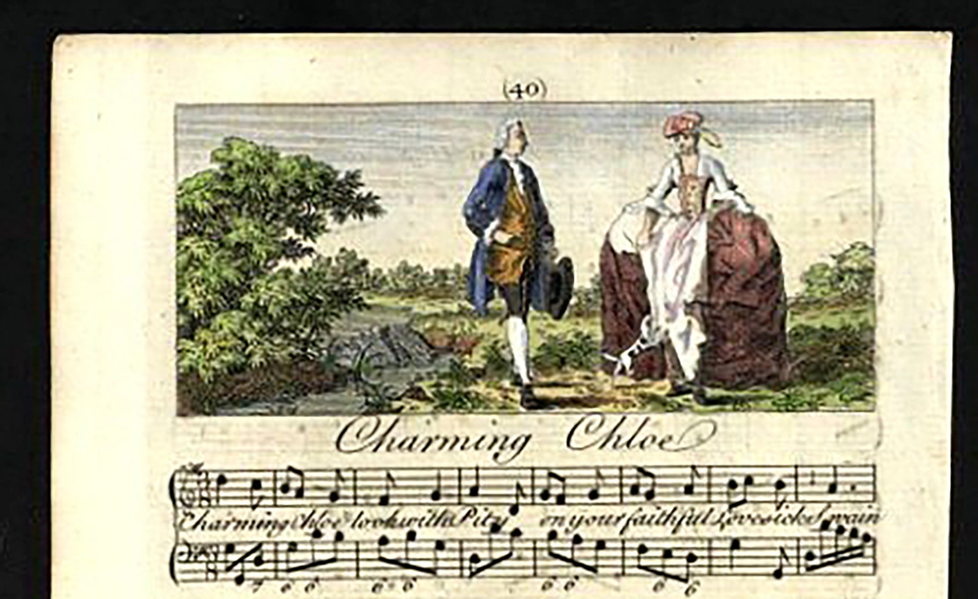 Music Song Sheet Original George II Circa 1759, Antique Music Song ...