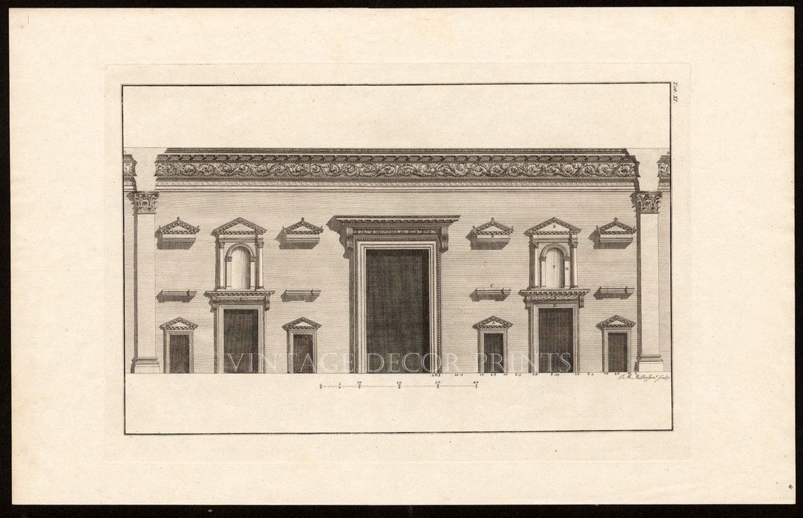 Ancient Roman Architecture Print by P. Fourdrinier. After Giovanni ...