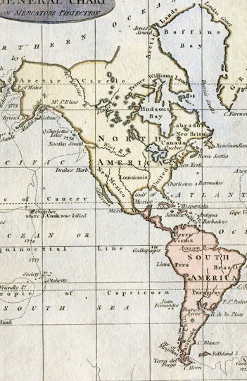 Map of the World Antique Map Circa 1787. Retirement Gift for Man. Hand ...