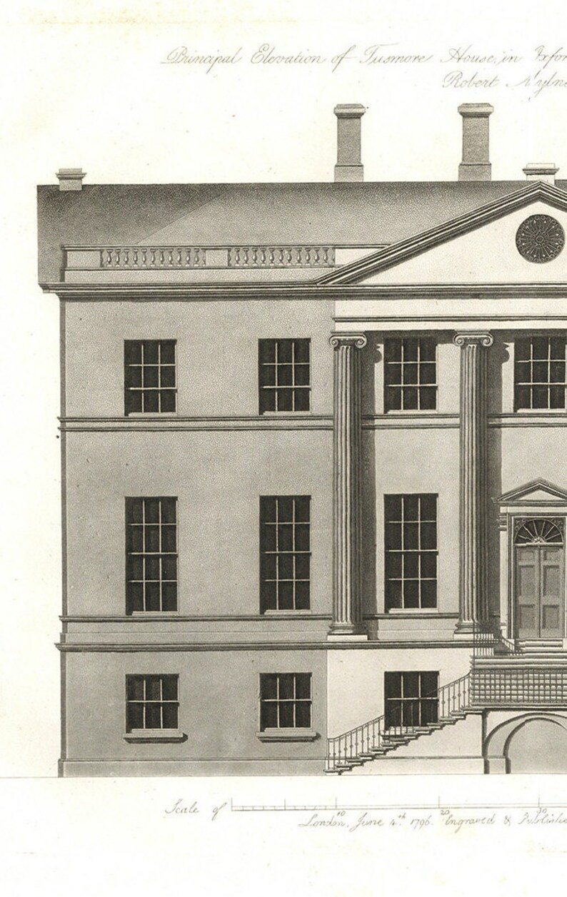 Tusmore House in Oxfordshire Original 1796 Architectural Antique ...