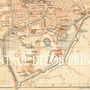 Padova Italy Antique Early 1913 Map From Baedekers Northern Italy ...