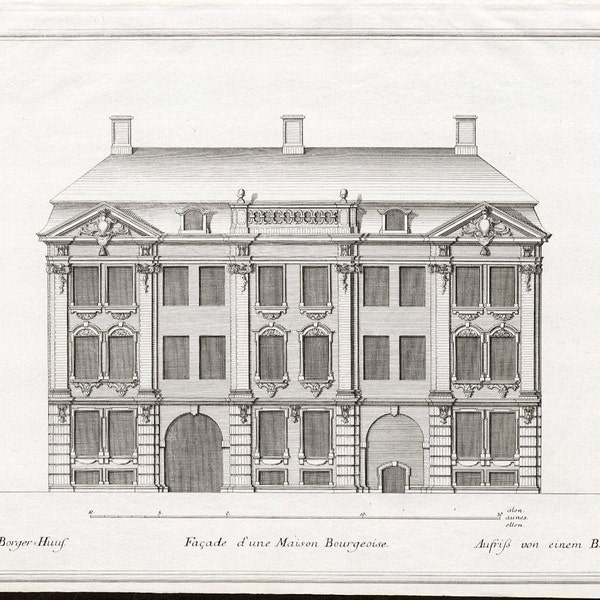 Antique Builders Print for a Design for Lodges or Small Cottages ...