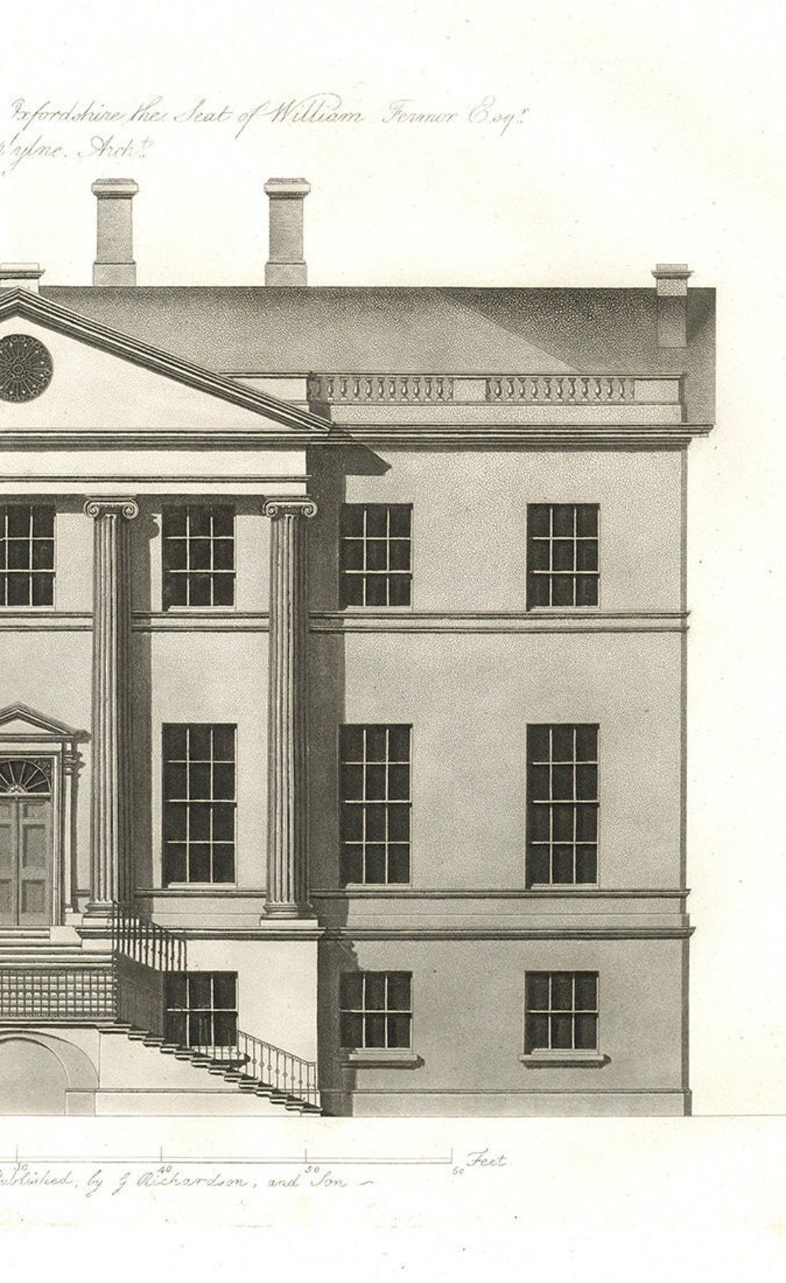 Tusmore House in Oxfordshire Original 1796 Architectural Antique ...
