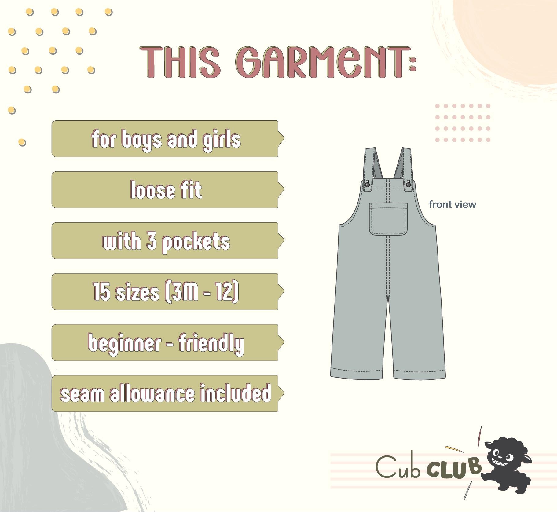 Toddlers Overalls Pattern for Kids Jumpsuit Pattern for Children ...