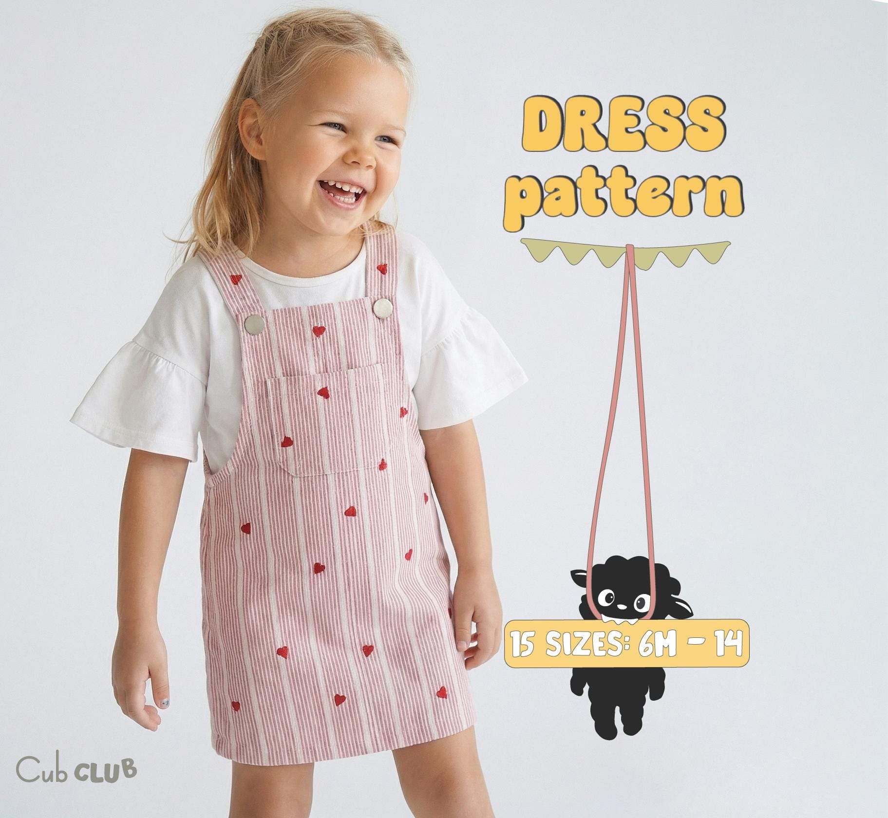 Girls Overall Dress Pattern Toddler Dress Sewing Pattern for Kids, Baby ...