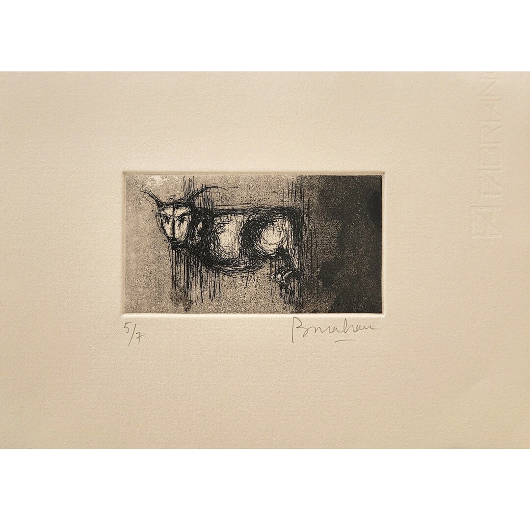 Gargoyle Art Print - Fantastic Animal Drawing - Original Etching Print ...