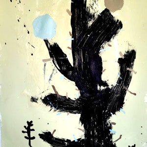 Abstract Expressionist Tree Original Large Painting on Paper Modern ...