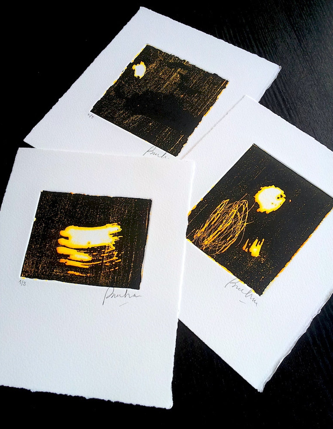 Set of 3 Matching Art Prints Textured Artwork Print Gallery | Etsy