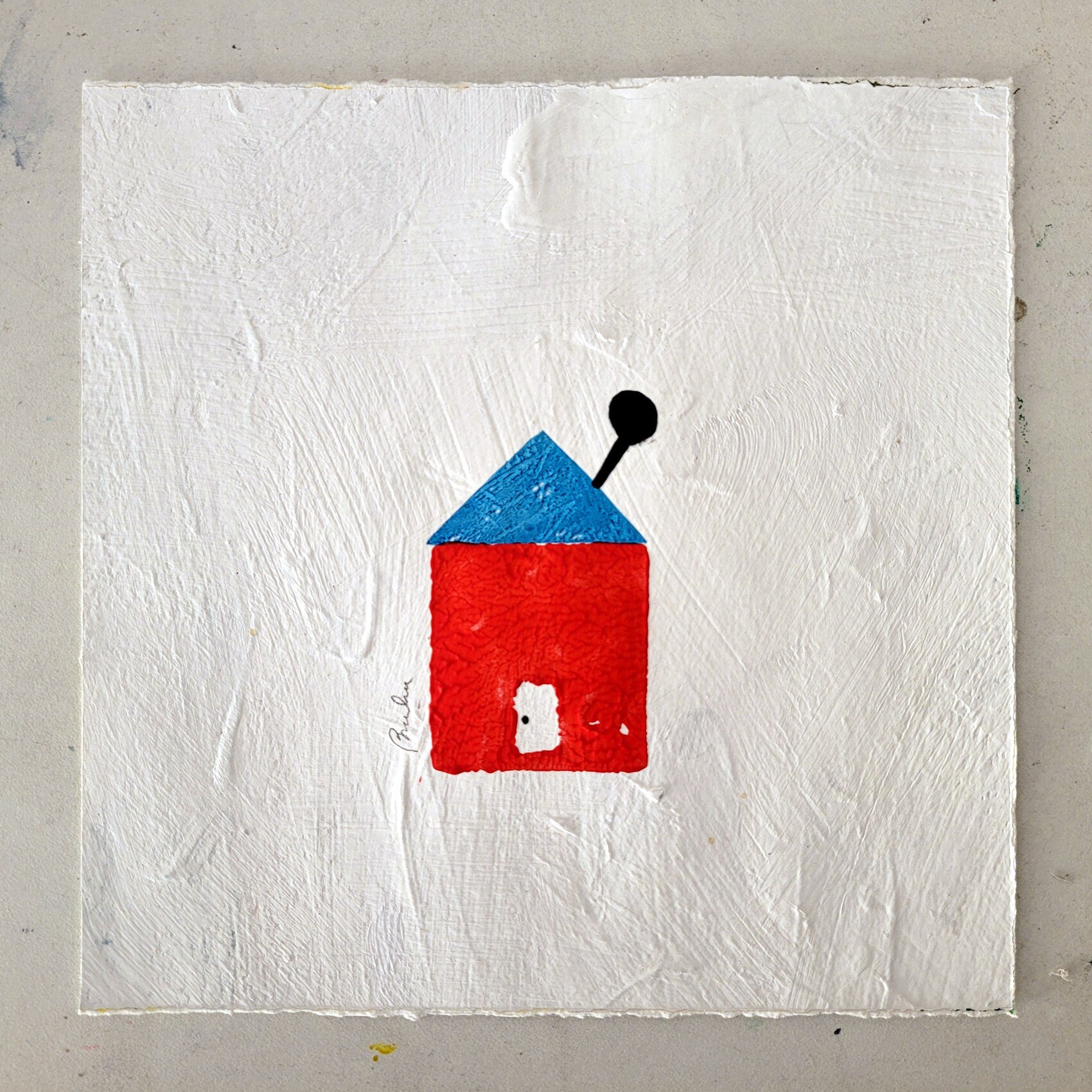Small Minimalist House Painting Tiny House Illustration Red House ...