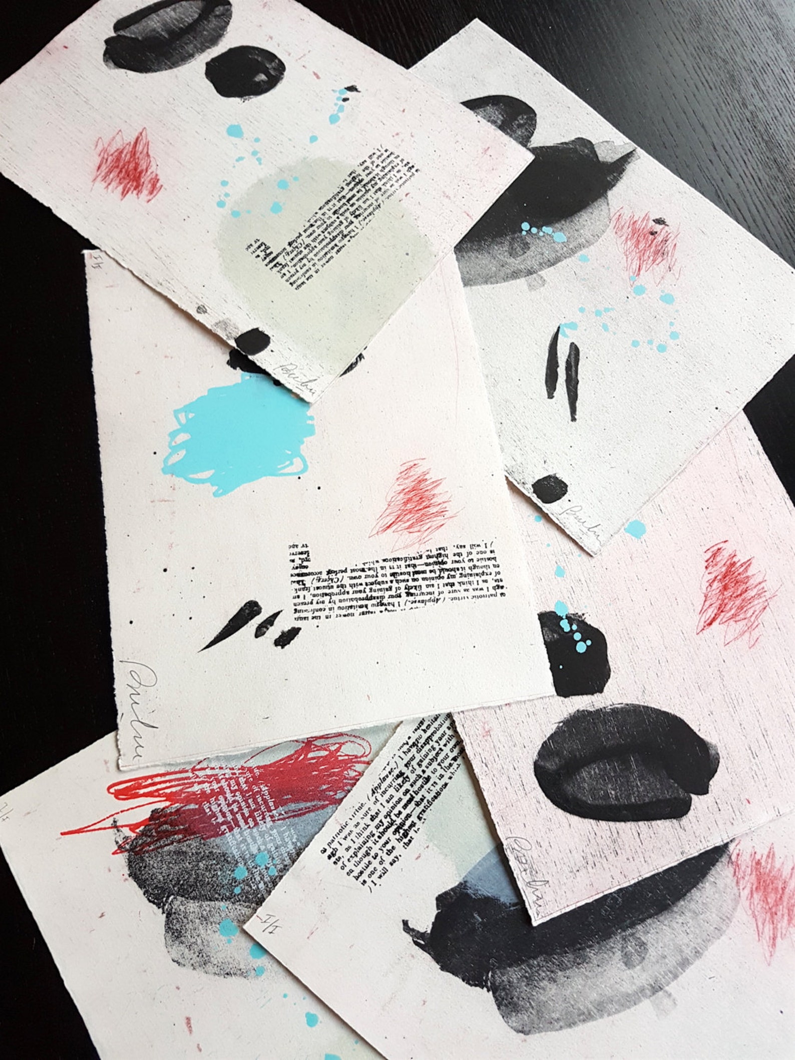 Abstract Lithograph Print and Screen Print Art Collograph | Etsy