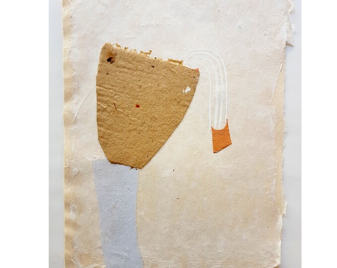 Abstract Flower Handmade Paper Collage and Painting - Abstract Still ...