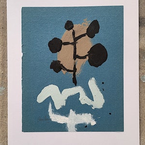 Minimalist Paintings on Vintage Paper Set of 2 Abstract - Etsy
