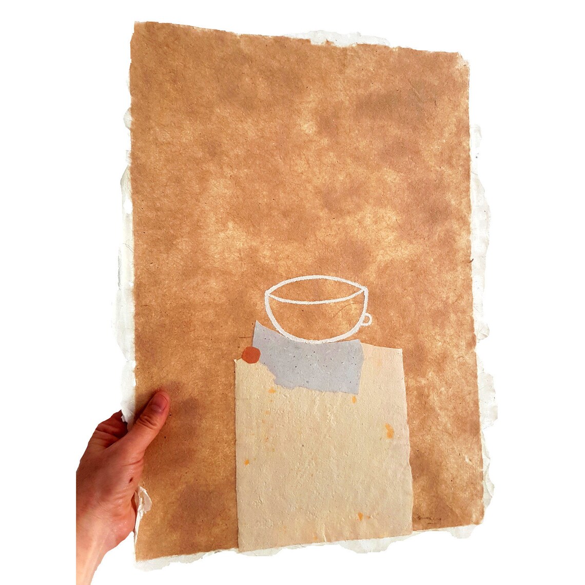 Abstract Handmade Paper Collage and Painting Delicate Paper - Etsy