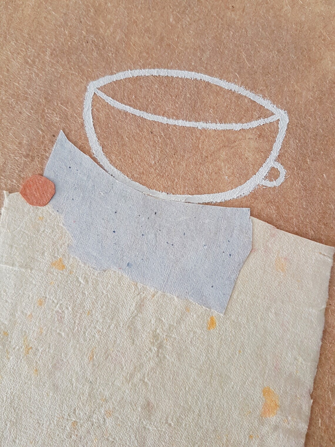 Abstract Handmade Paper Collage and Painting Delicate Paper - Etsy