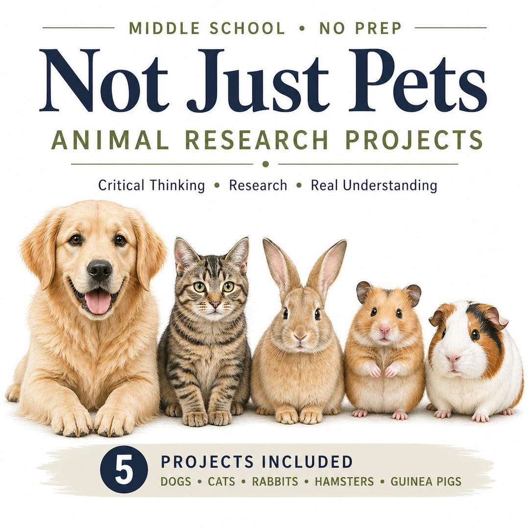 Middle School Animal Research Projects | 5 Pet Studies (PDF Download ...