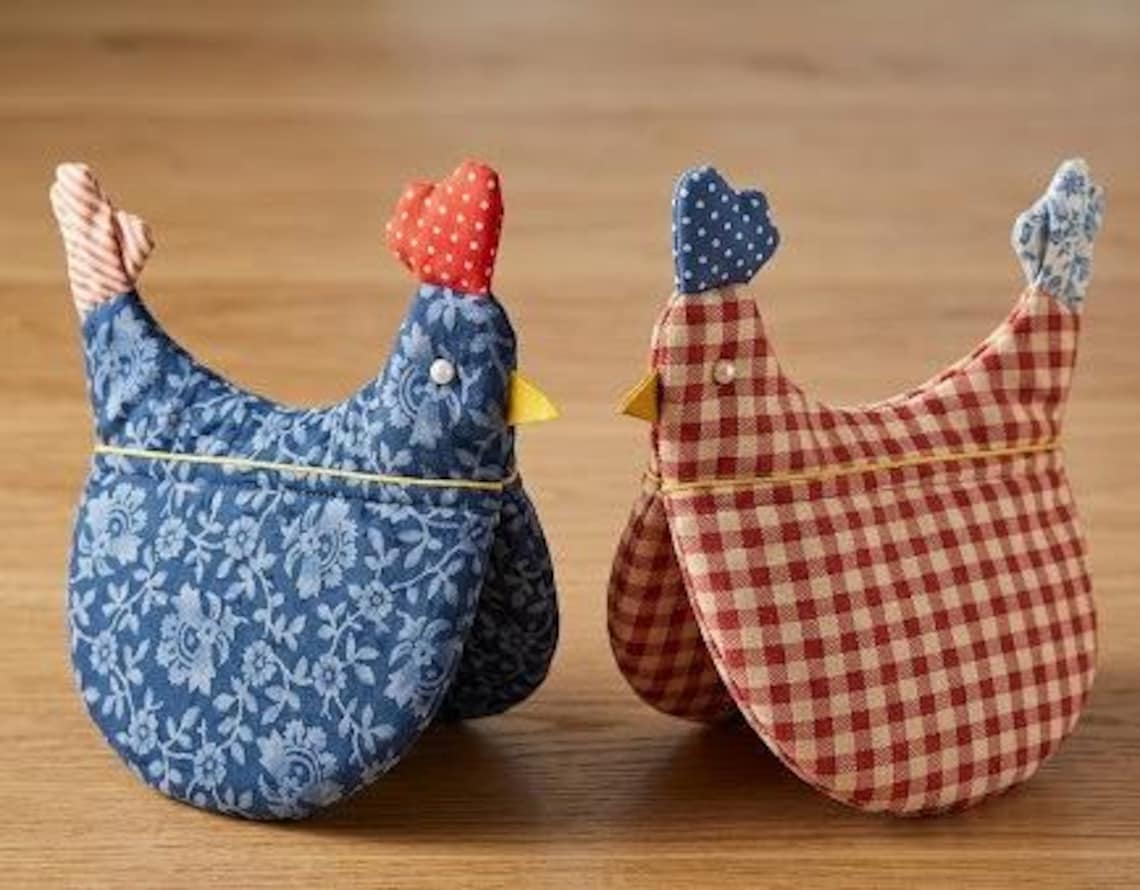 Chicken Pot Holder Sewing Pattern PDF – Farmhouse Kitchen DIY, Hen ...