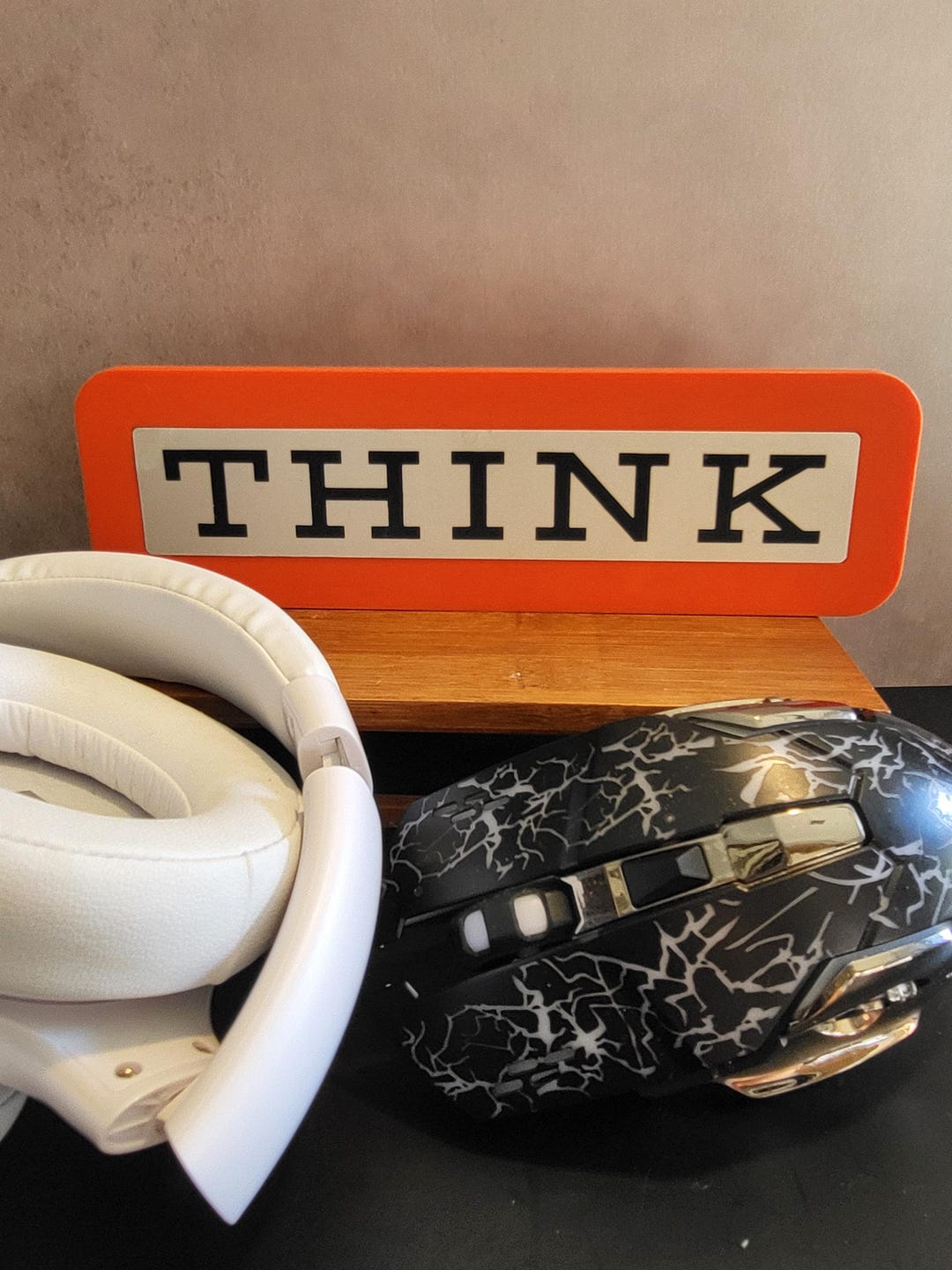 Vintage IBM THINK Desk Sign, Orange Plastic Mid-century Advertising ...