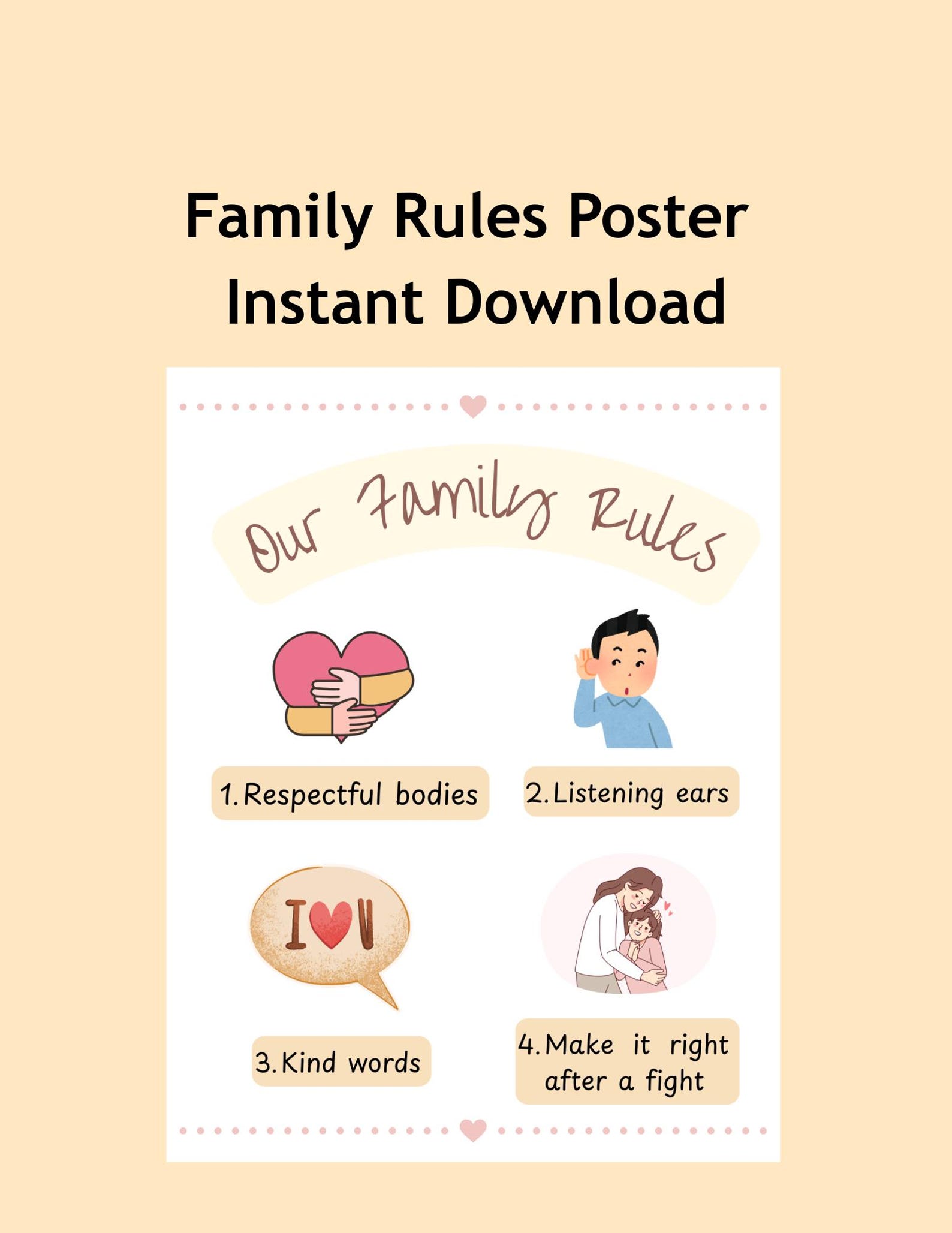 Family Rules Poster - Etsy