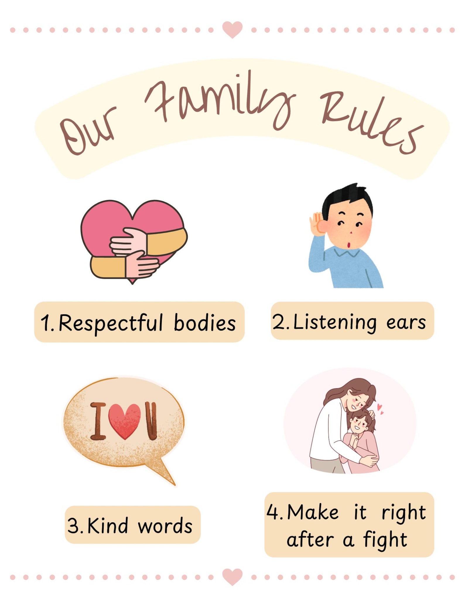 Family Rules Poster - Etsy