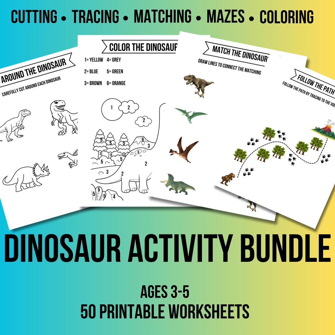 Dinosaur Activity Bundle: Preschool Fine Motor Skills Printable ...