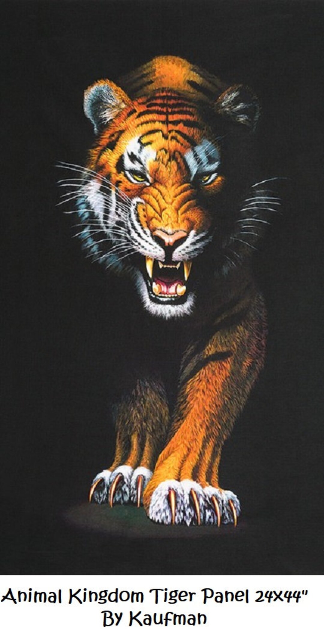 Animal Kingdom Animal Tiger Panel Cotton Quilt Fabric by Kaufman 24x44 ...