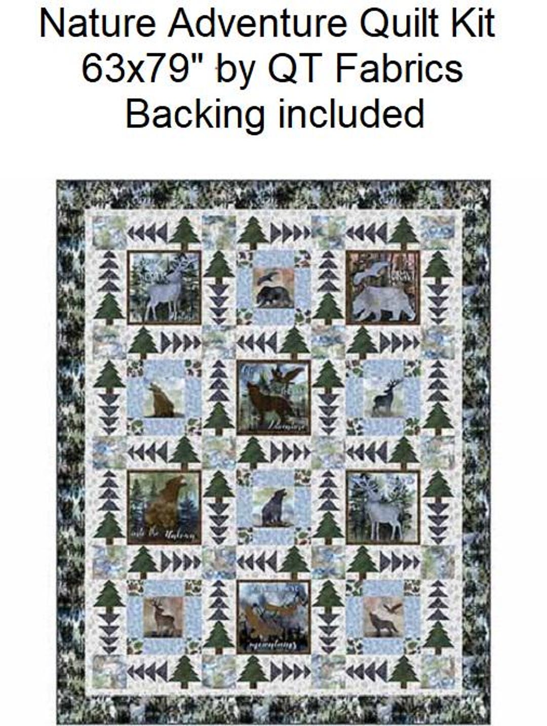 Nature Adventure Quilt Top Kit by QT Wonder of Nature 63x79" Backing ...