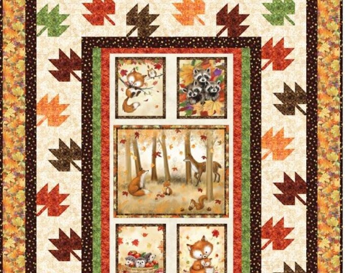 Forest Floor Complete Quilt Top Kit 106x106 Timeless Treasures Tonga ...