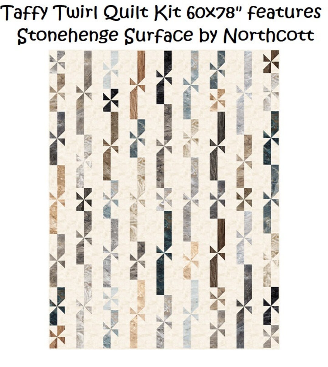 Taffy Twirl Quilt Kit 60x78" Stonehenge Surface by Northcott Confident ...