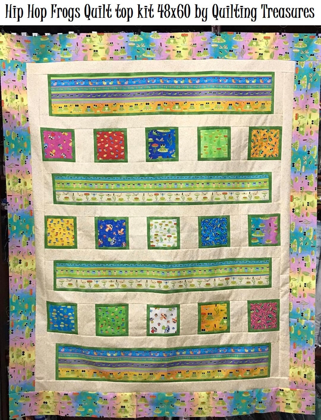 All About the Frogs Quilt Kit 48x60 Quilting Treasures Beginner Perfect ...