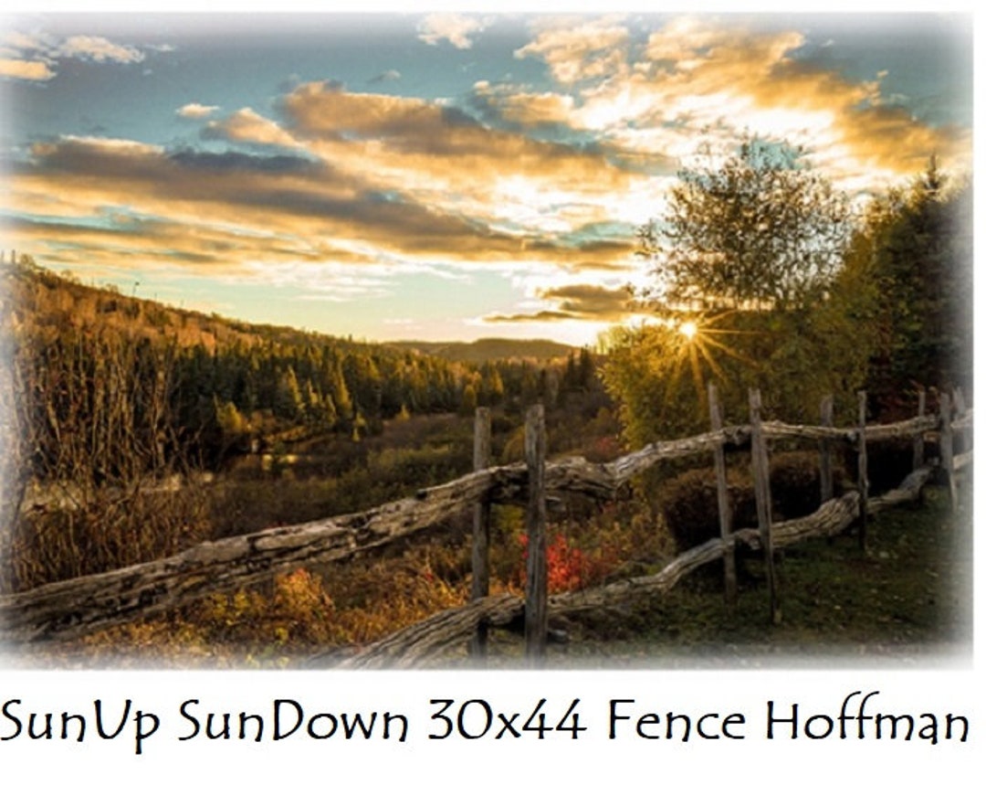 Sun up to Sun Down Old Farm Fence Chopping Block Gold Cotton Quilt Fabric by Hoffman 5072-47 ...