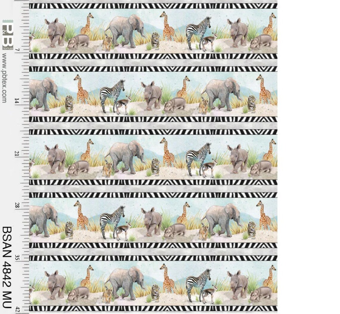 Baby Safari Zoo Animals Quilt Kit 2 49x64 P&B Textiles - Etsy