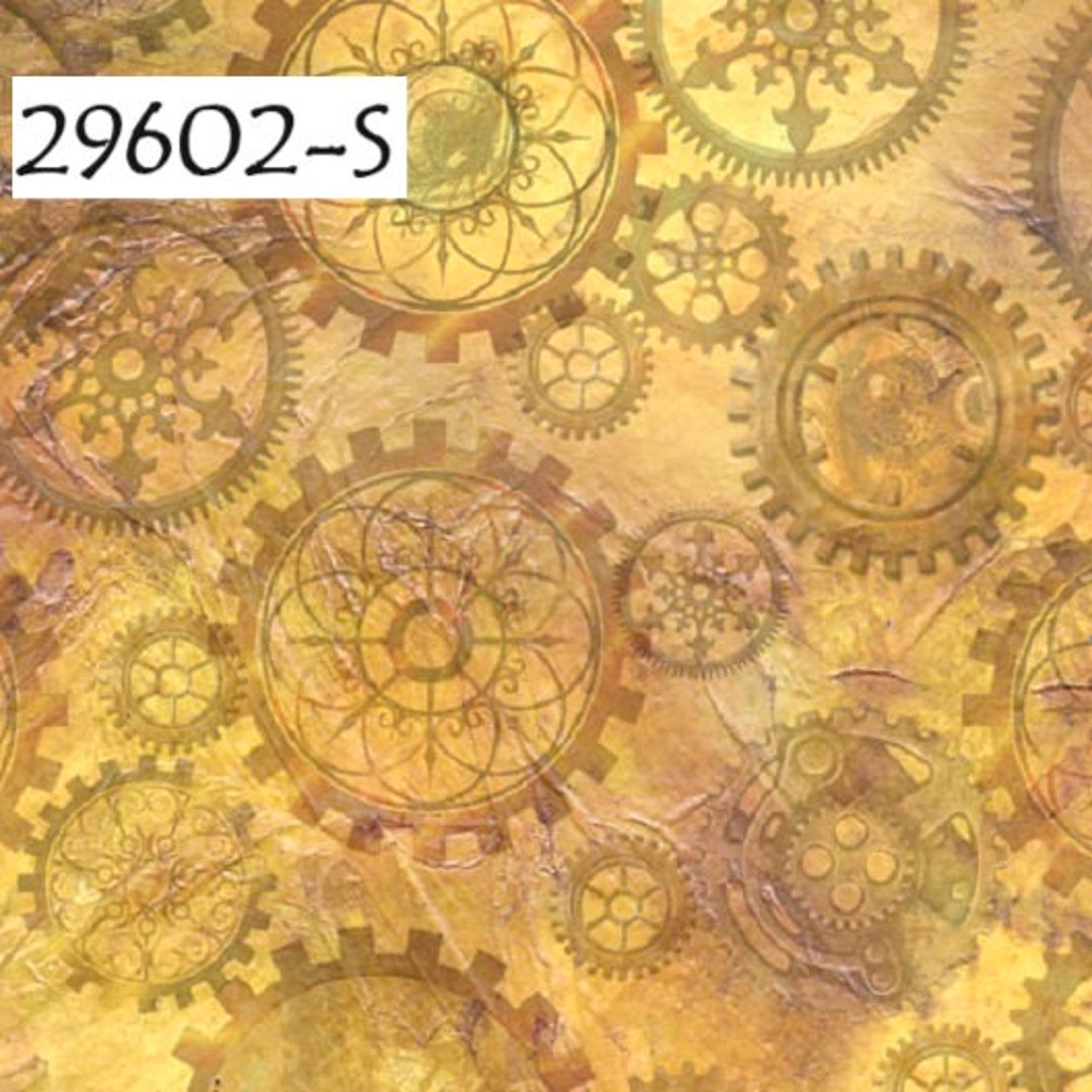 Steampunk Halloween Cotton Quilt Fabric QT 29602-S Gears on - Etsy