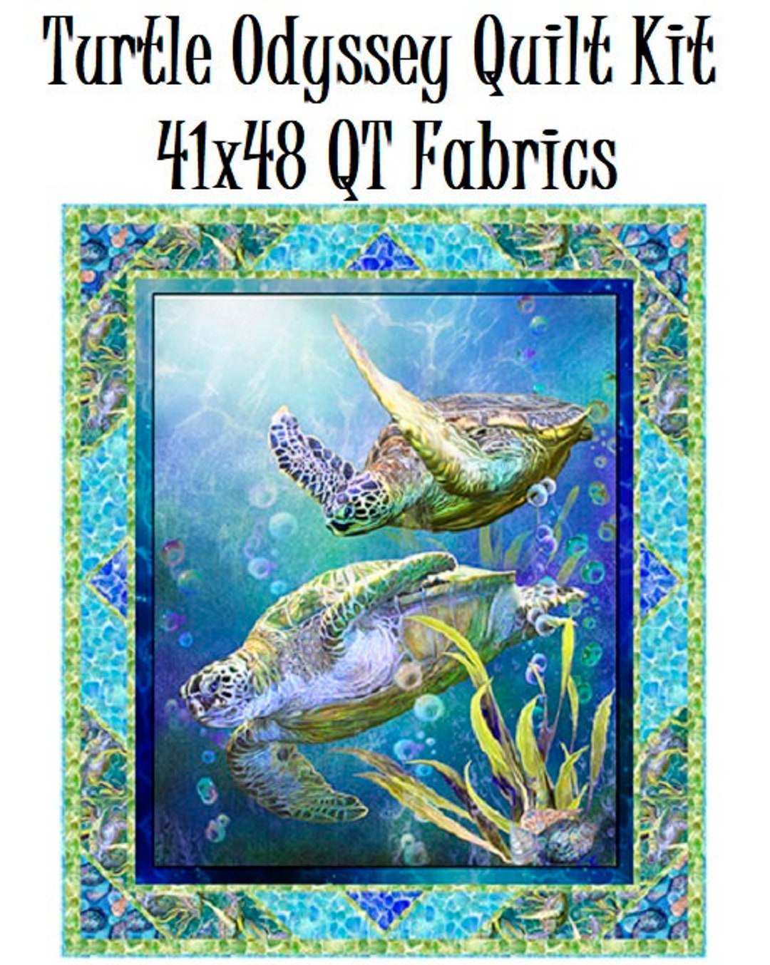Turtle Odyssey Quilt Top Kit by Quilting Treasures 41 X - Etsy