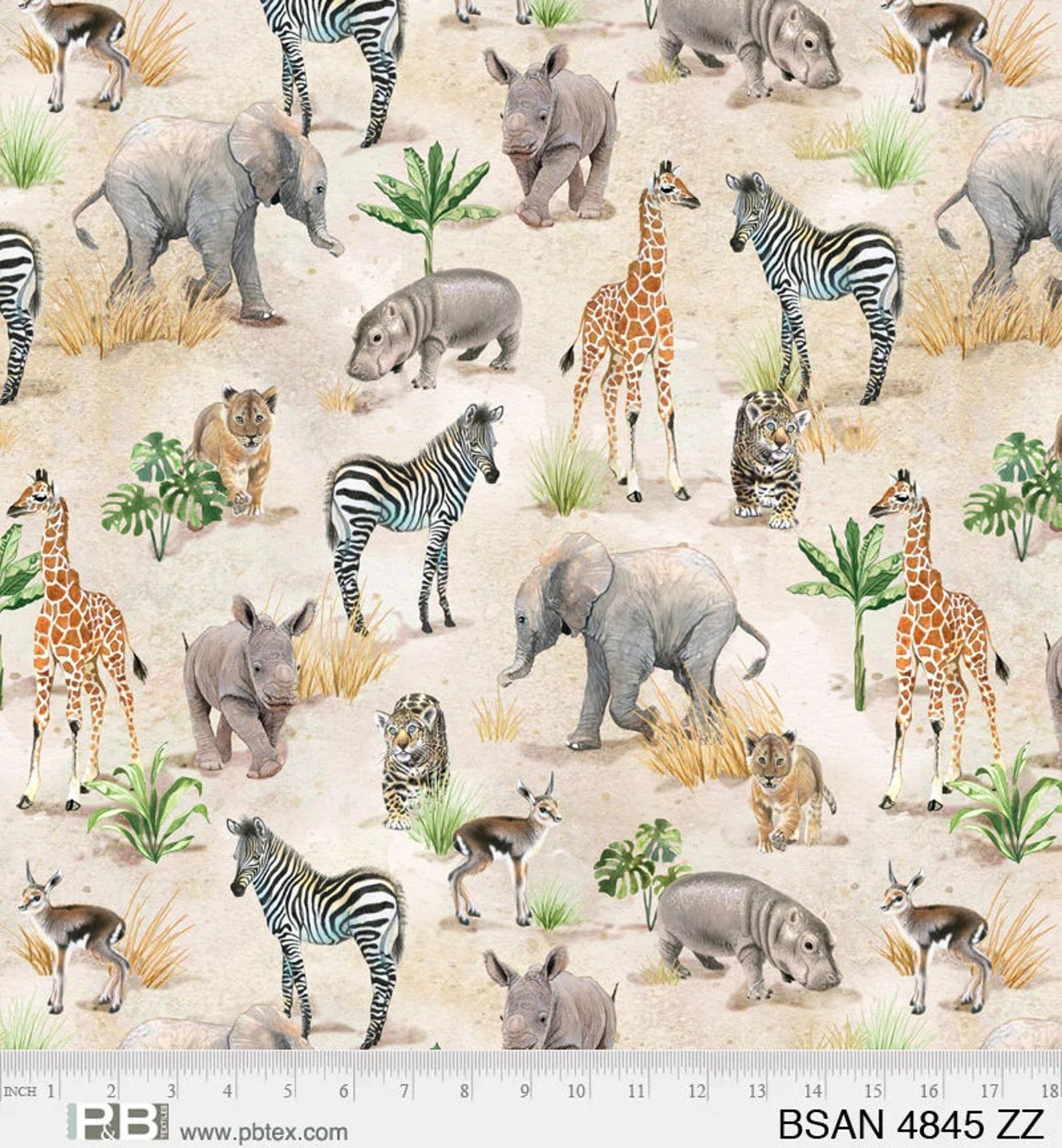 Baby Safari Zoo Animals Quilt Kit 2 49x64 P&B Textiles - Etsy