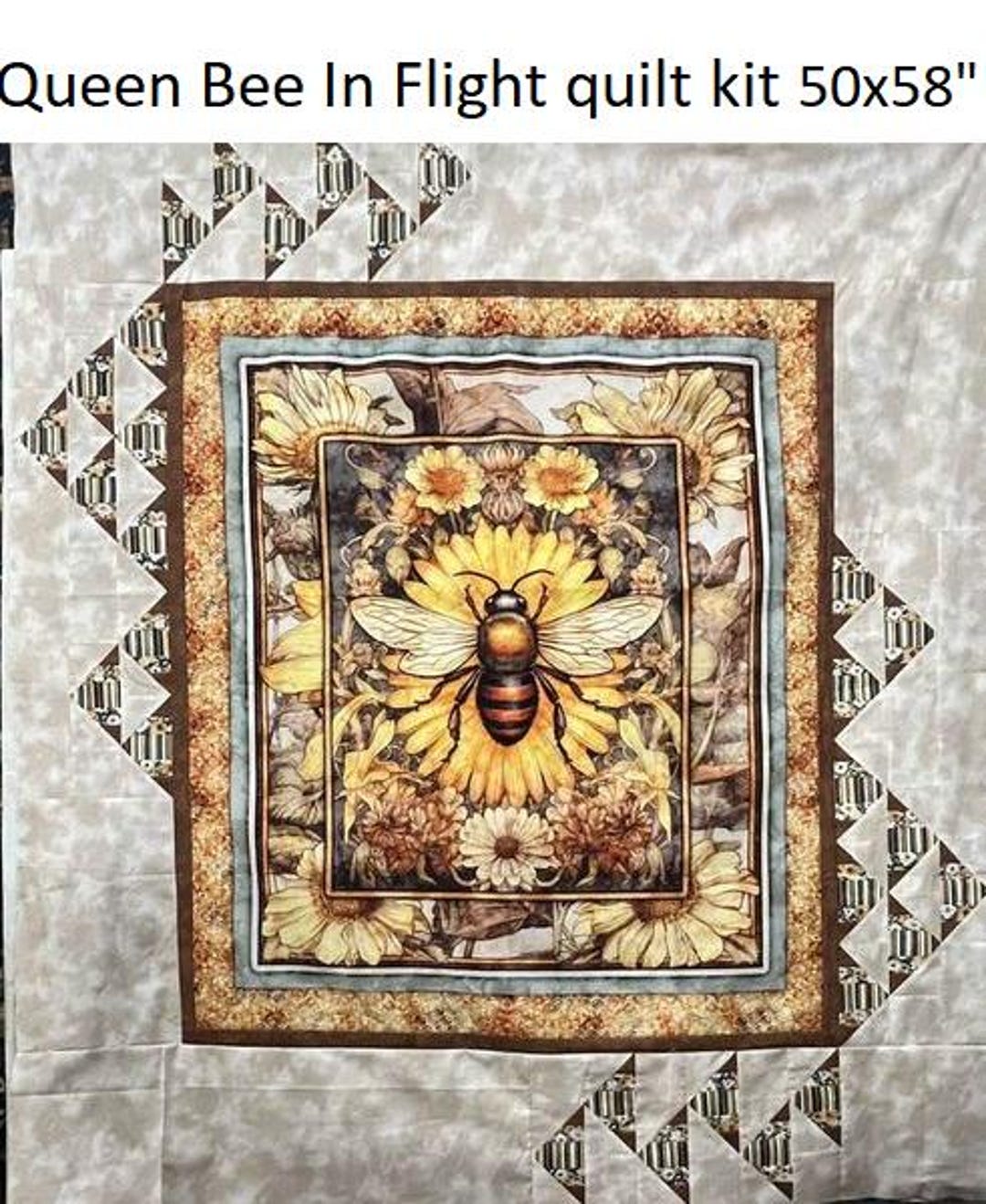 Queen Bee in Flight Quilt Kit 50x58 Quilting Treasures Includes Backing ...